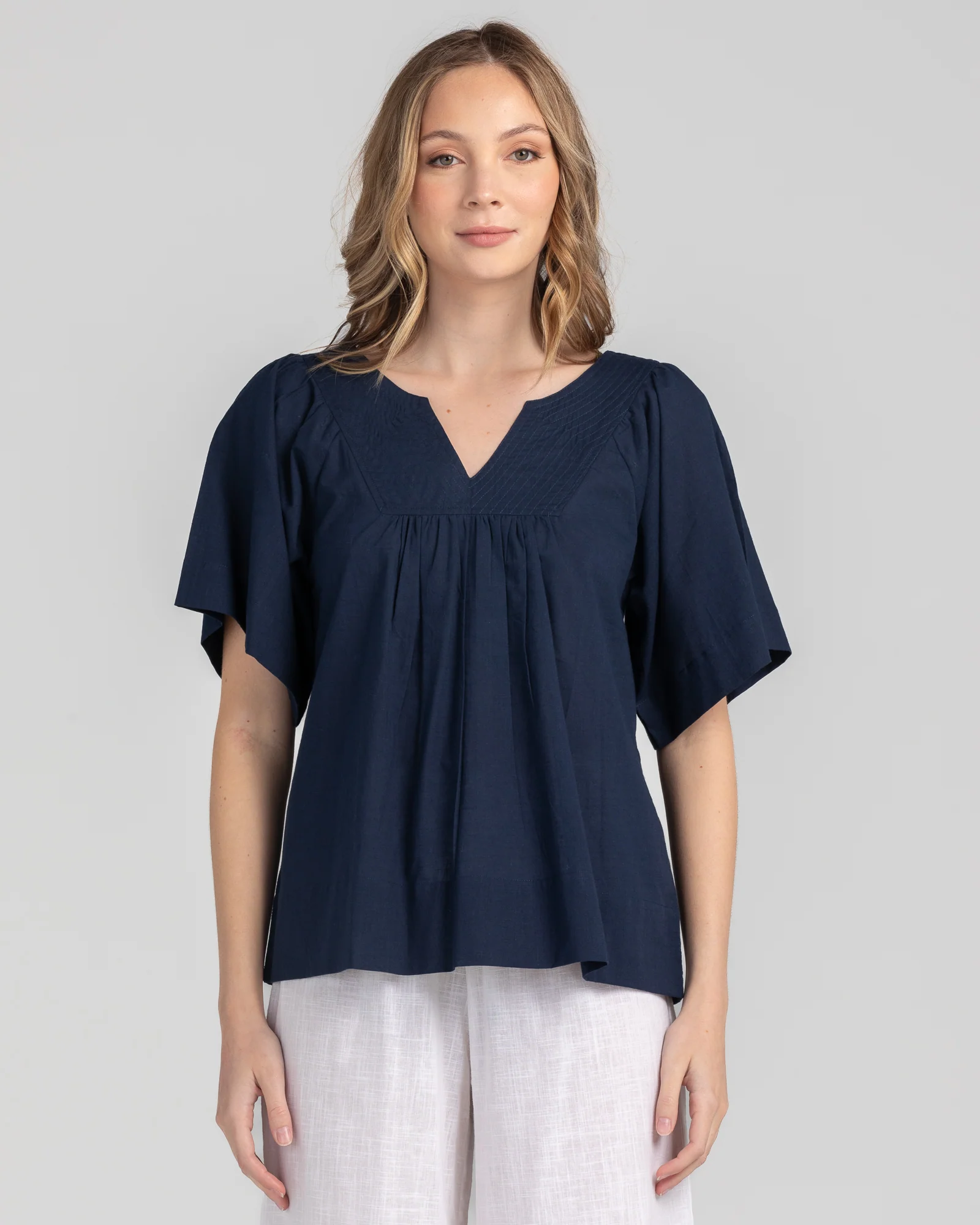 Boom Shankar Freya Top - Navy – Flying With Birds
