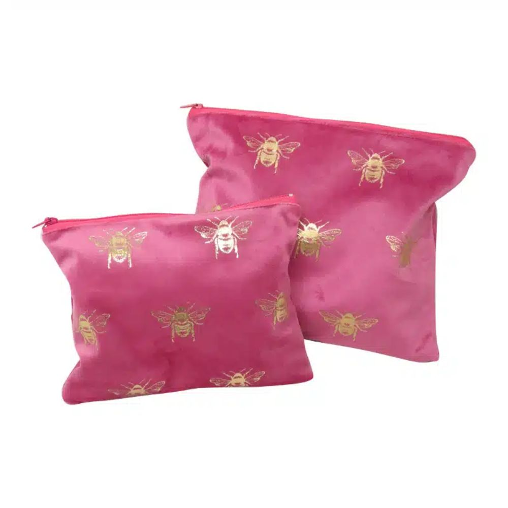 Le Forge Velvet Bee Toilet Bag - Pink/Gold – Flying With Birds